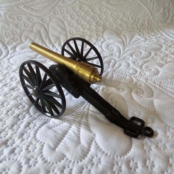 MFG Co | Art | Vintage Brass Cast Iron Miniature Cannon Model With ...